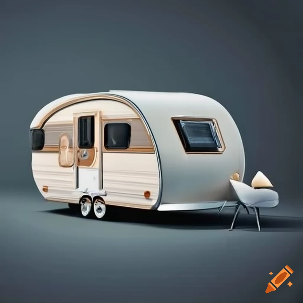 Portrait of a couple with a motorhome and mountains on Craiyon