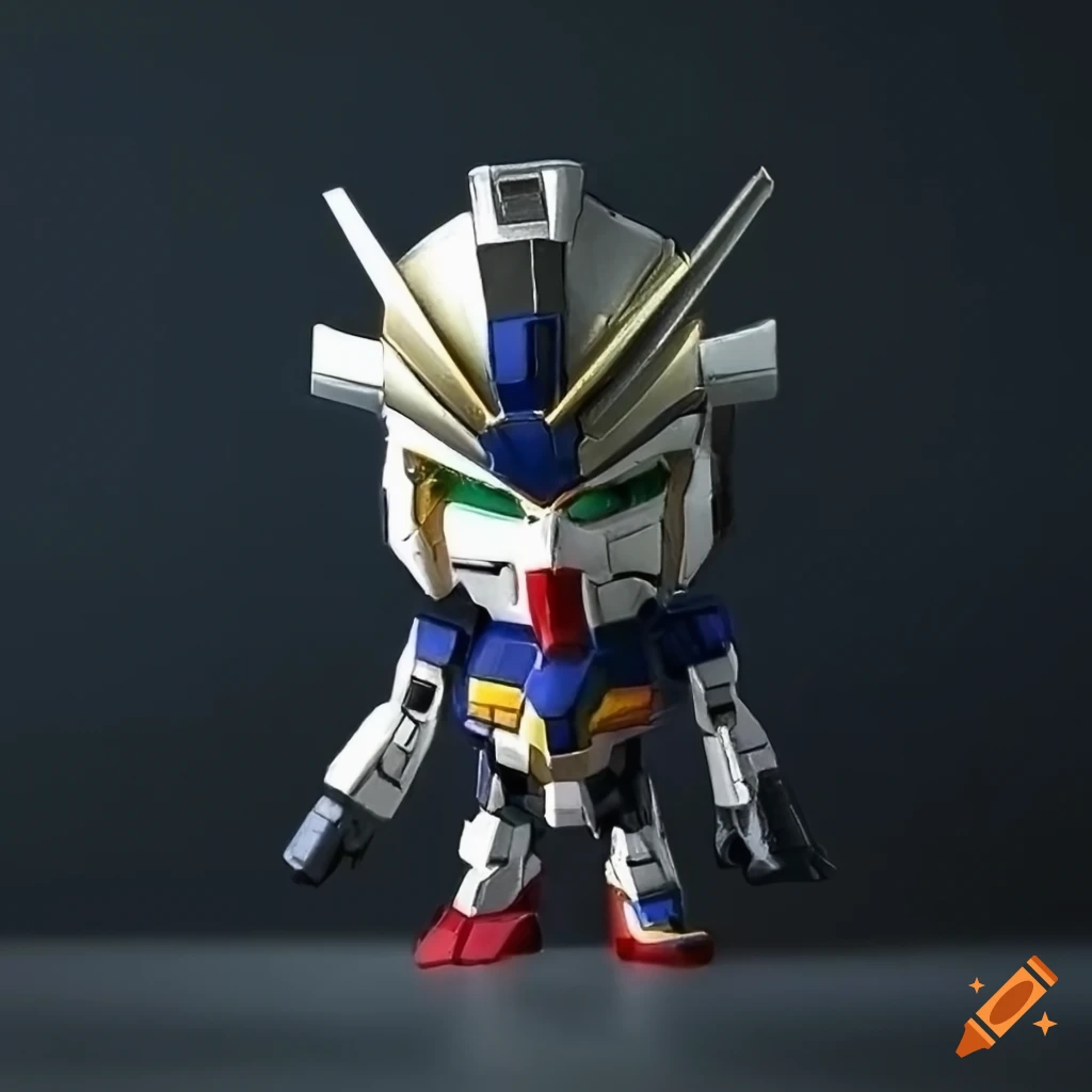 Chibi metallic robot with jetfighter and wings on Craiyon