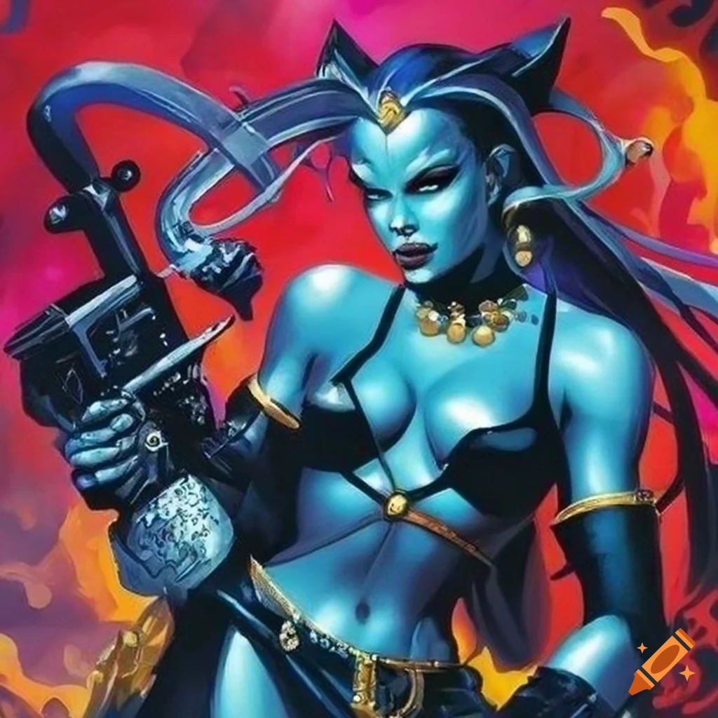 Evil lyn in simon bisley art style on Craiyon