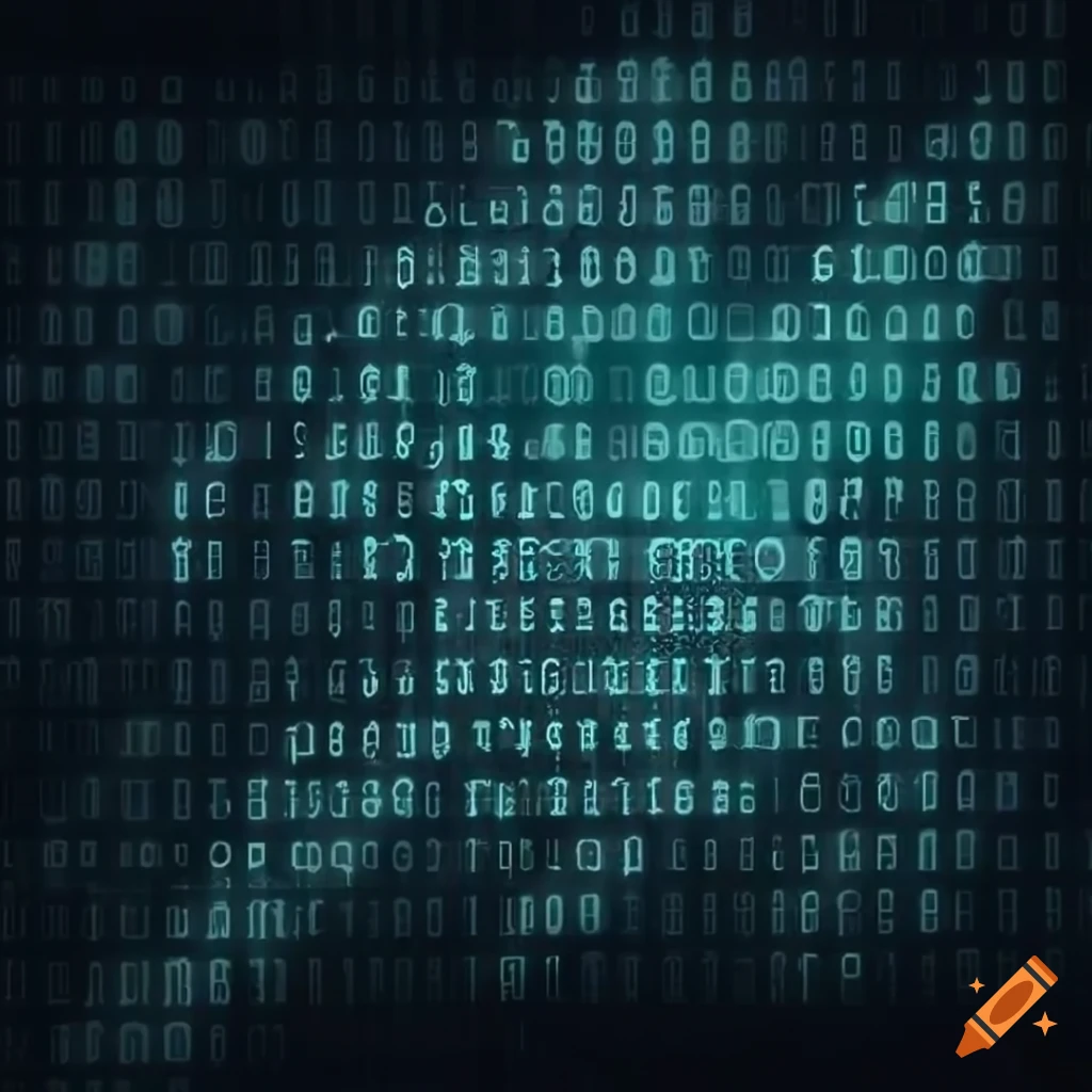 Abstract background with coding symbols on Craiyon