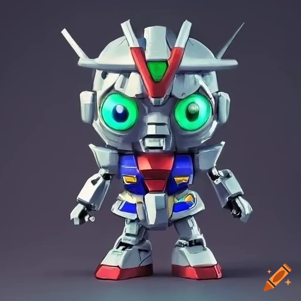 Chibi robot with metallic design