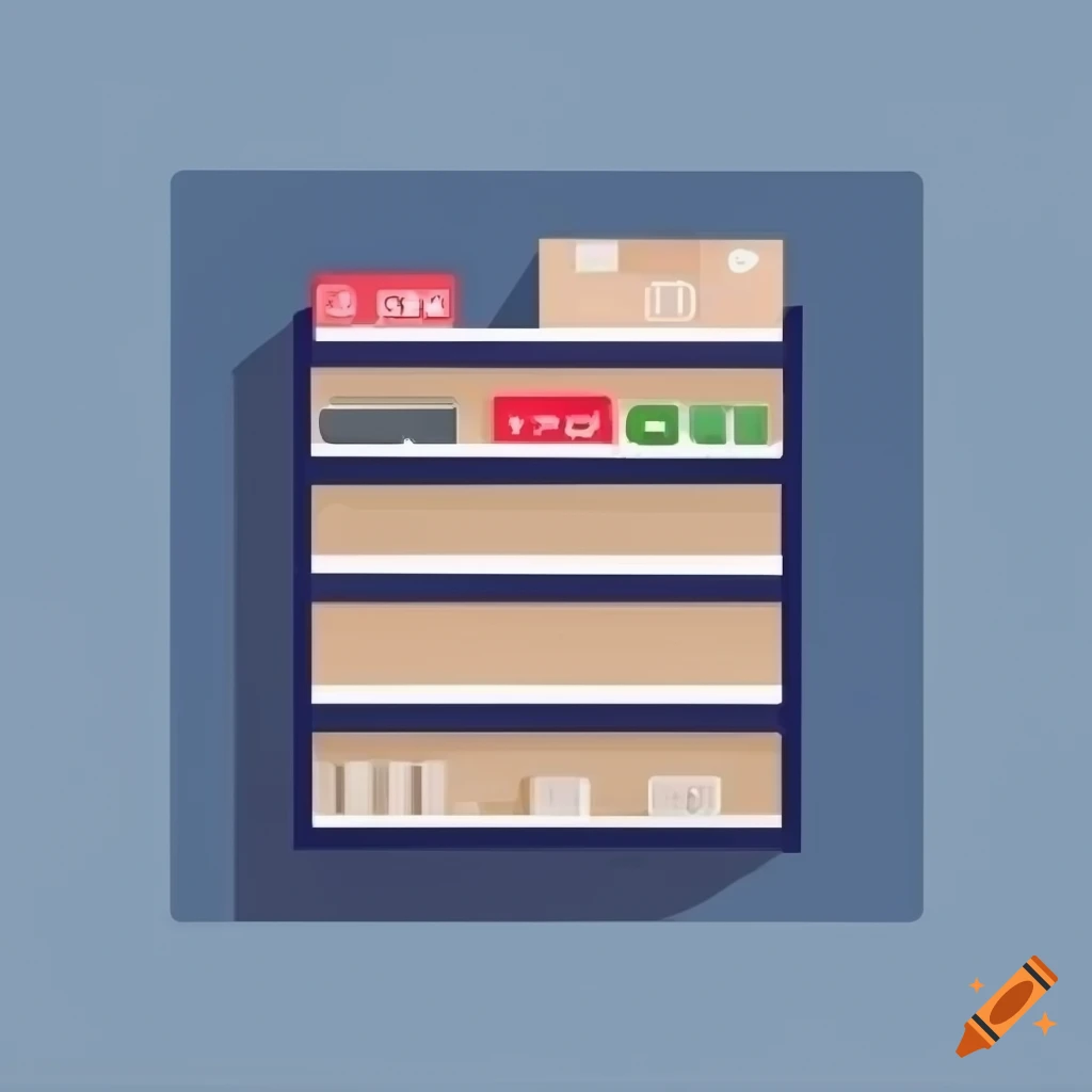 Minimalistic app icon with a warehouse shelf