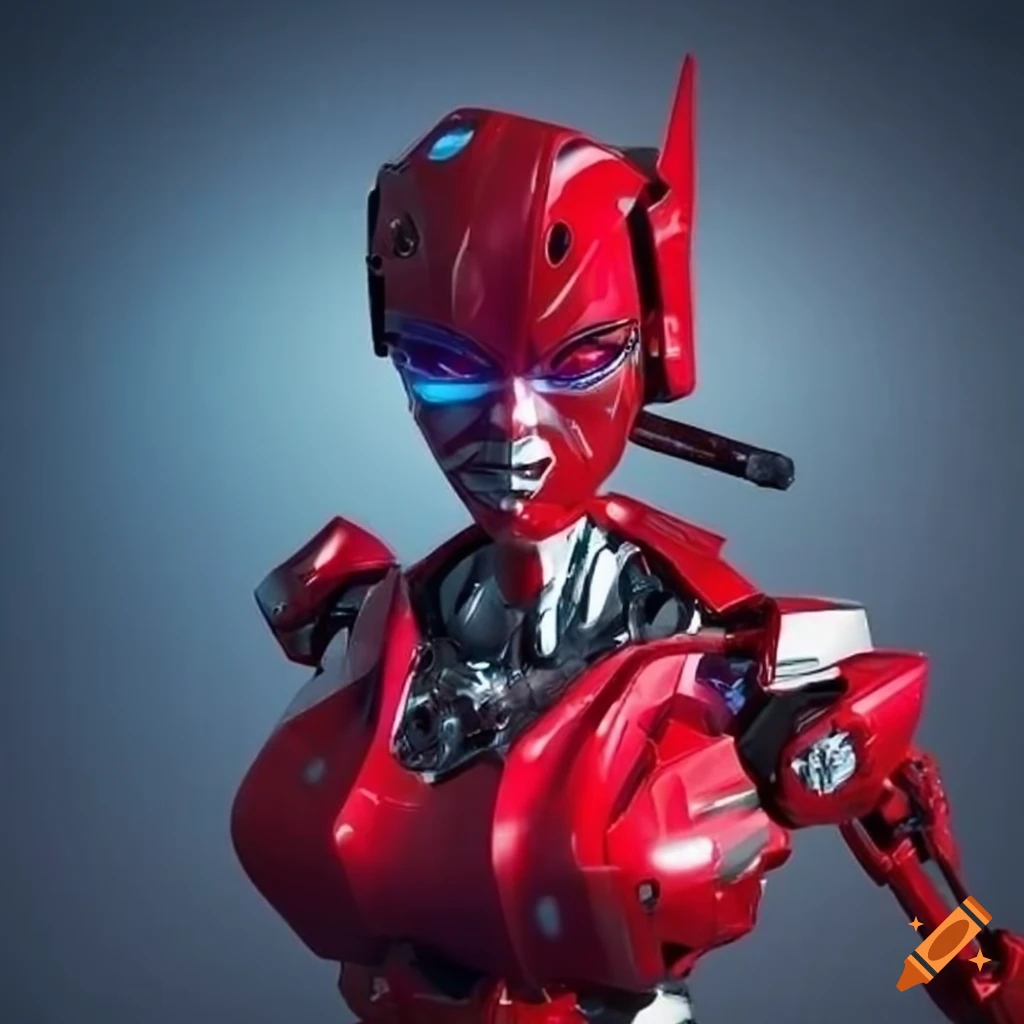 Detailed reference sheet of a female autobot in red prius robot mode on ...