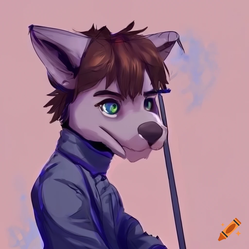 Digital artwork of a furry character in fencing gear on Craiyon