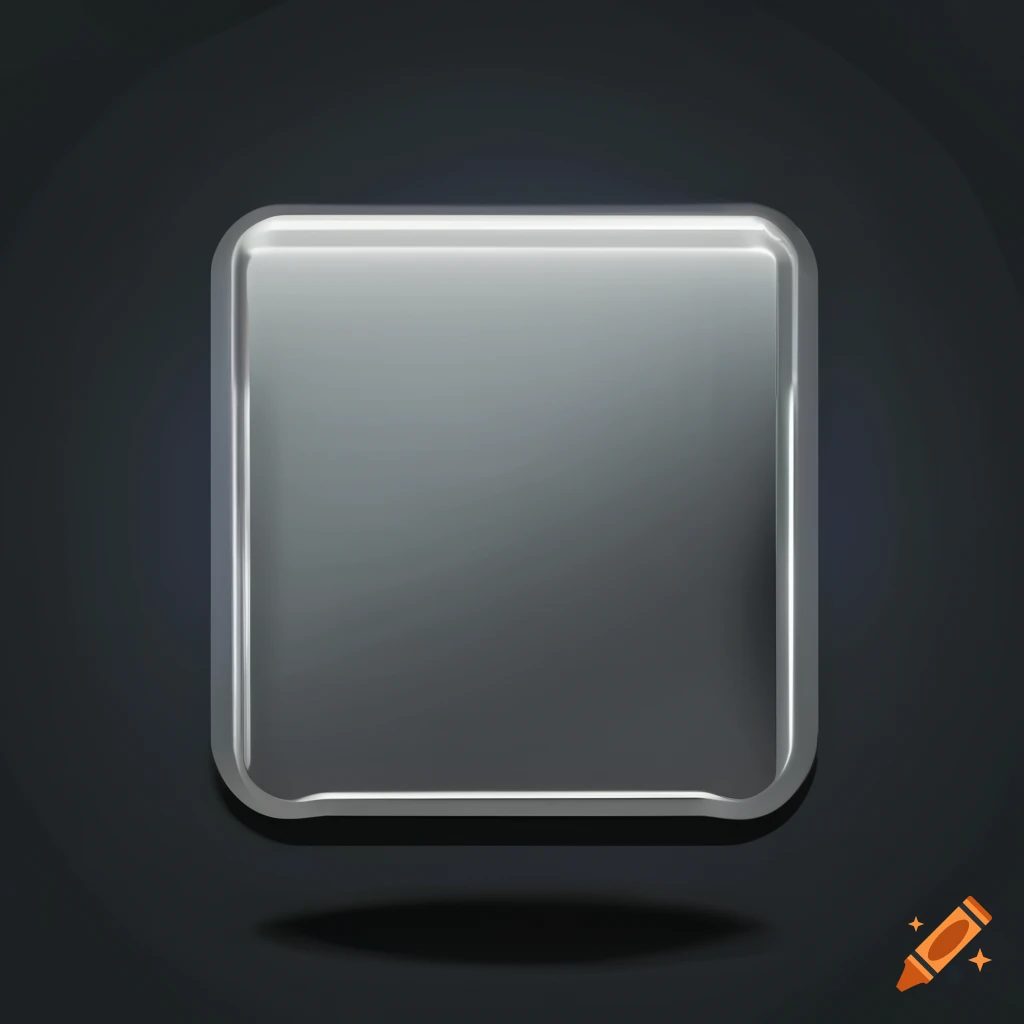 Shiny metal square icon for casual game on Craiyon