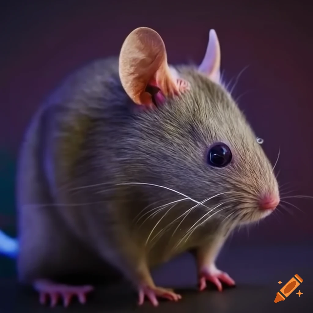 Rat wearing a gaming headset on Craiyon
