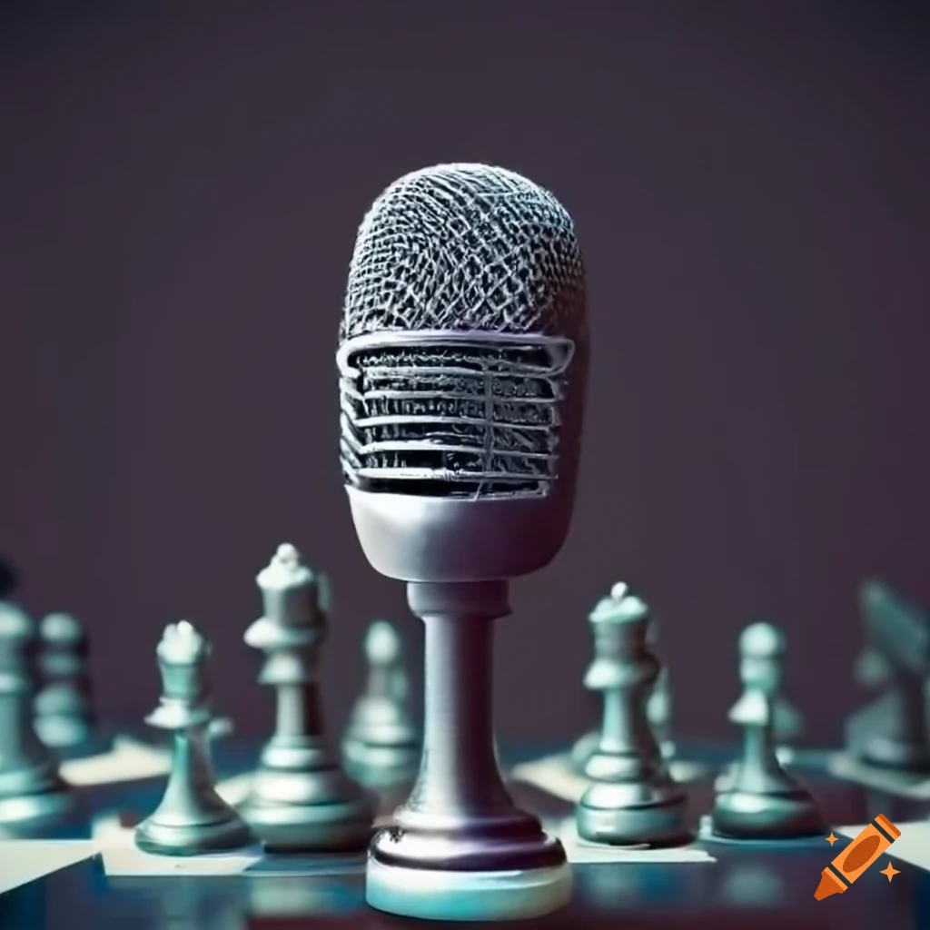 Studio microphone in front of a boxing ring on Craiyon