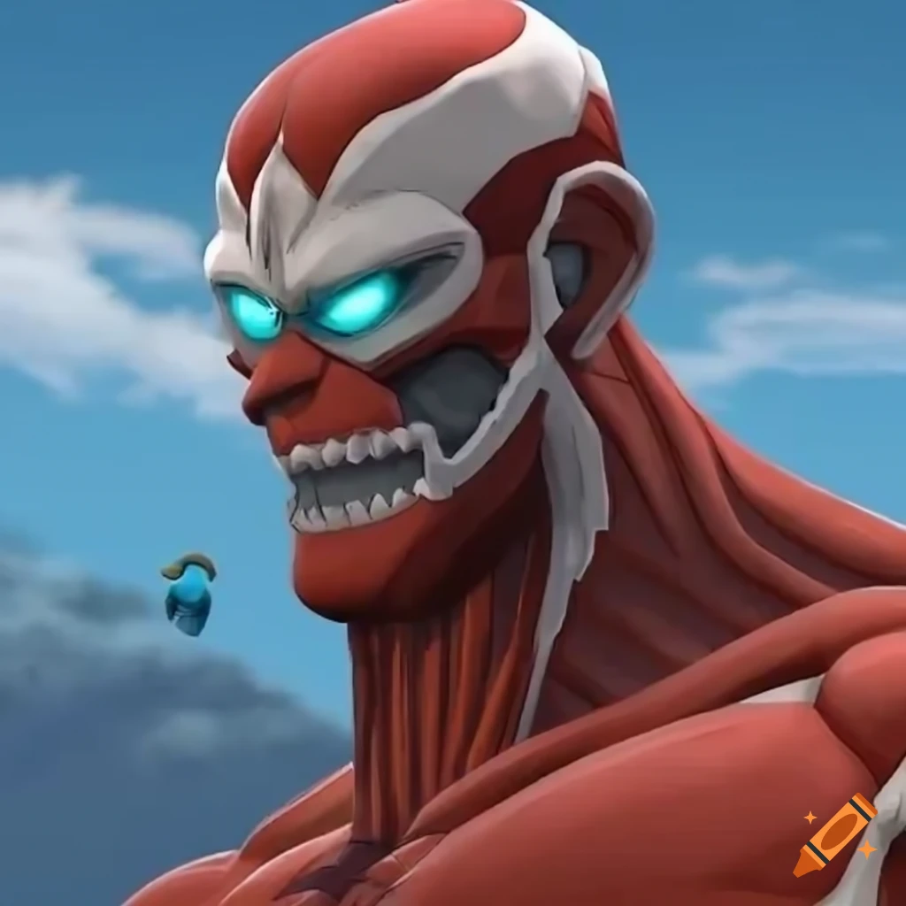 Artwork of Super Mario Bros characters as colossal titans on Craiyon