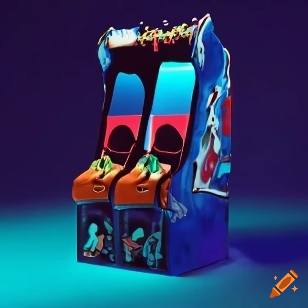 Arcade claw machine filled with shoes