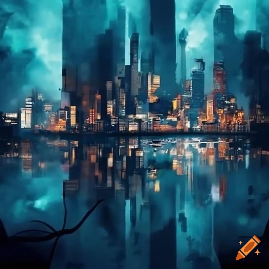 Dynamic cityscape artwork