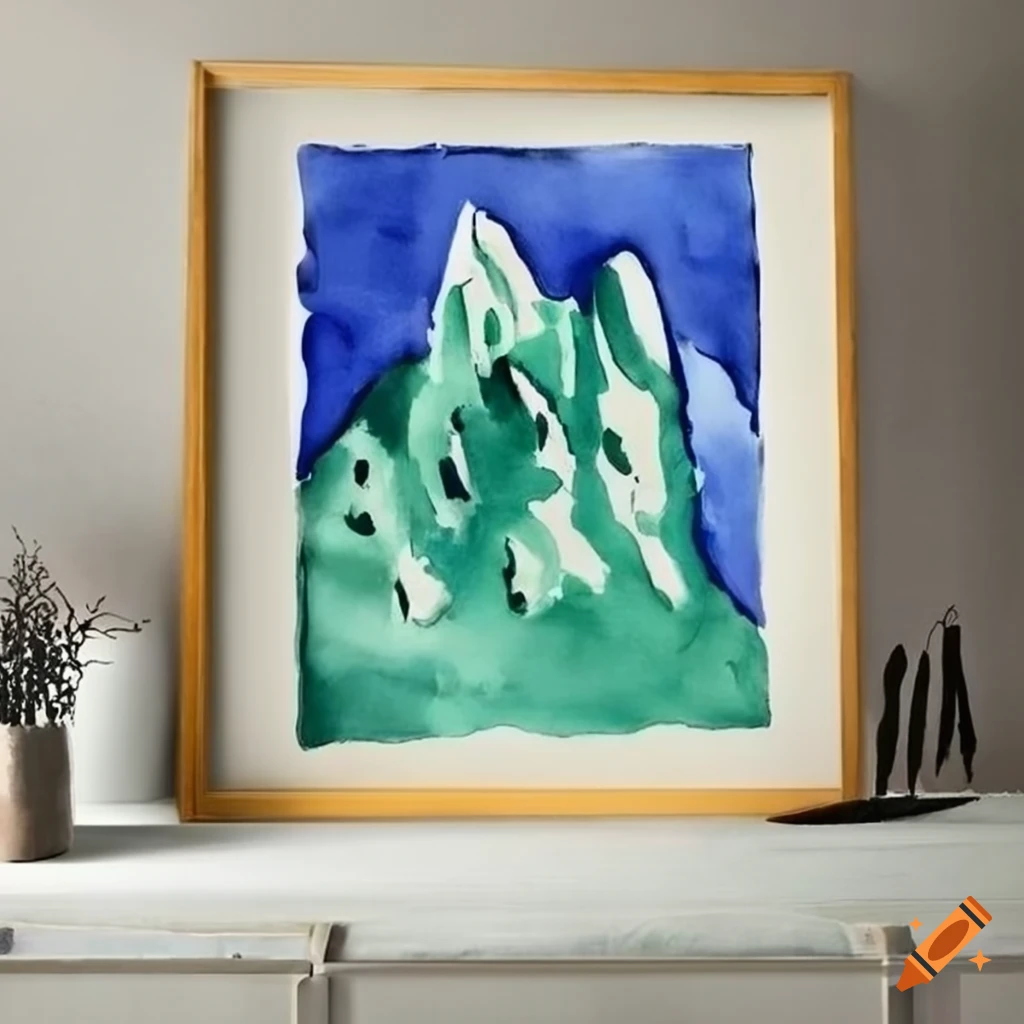 Henri matisse's ink painting of mountains and water on Craiyon
