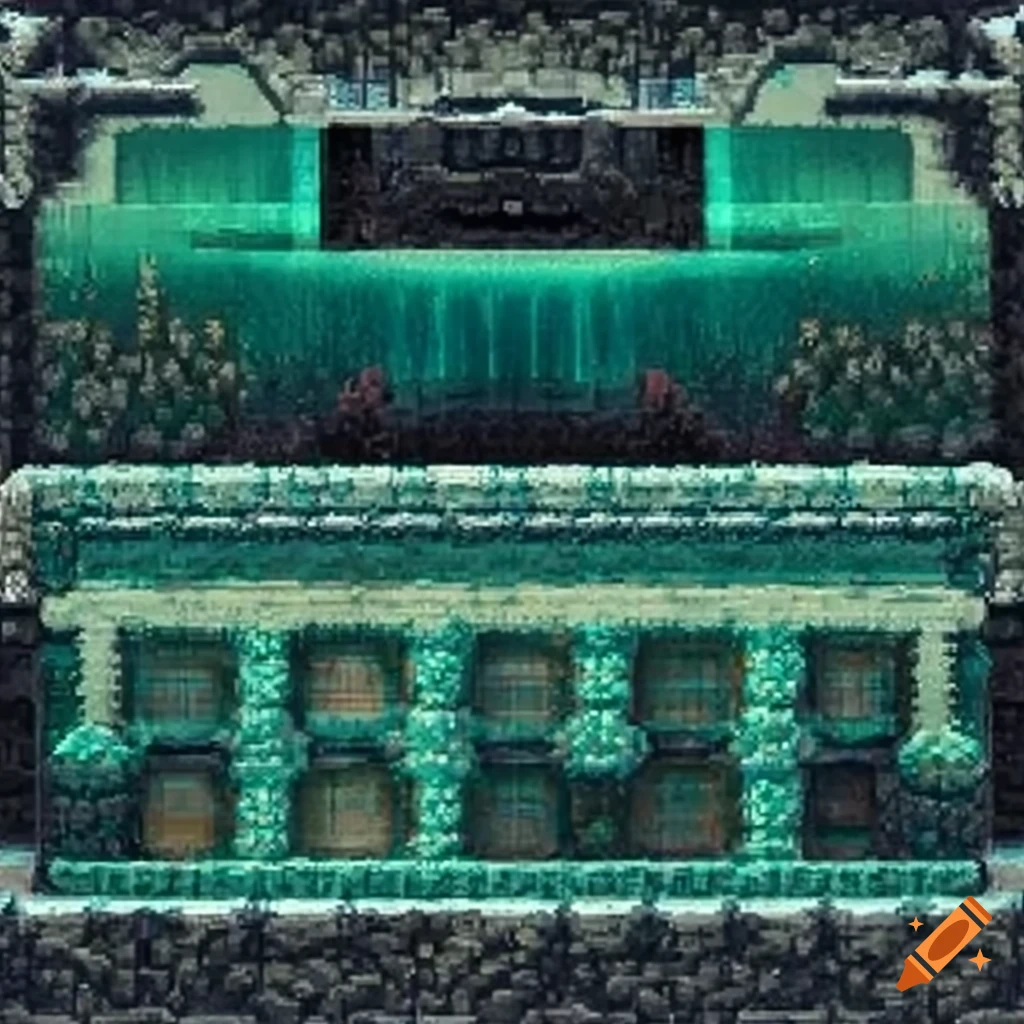 2d artwork of brinstar magma bubble tiles in metroid game on Craiyon