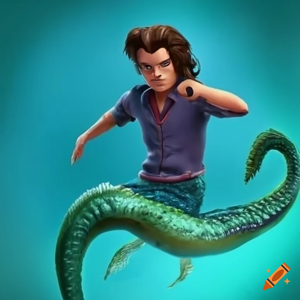 Illustration of sea monster steve harrington on Craiyon
