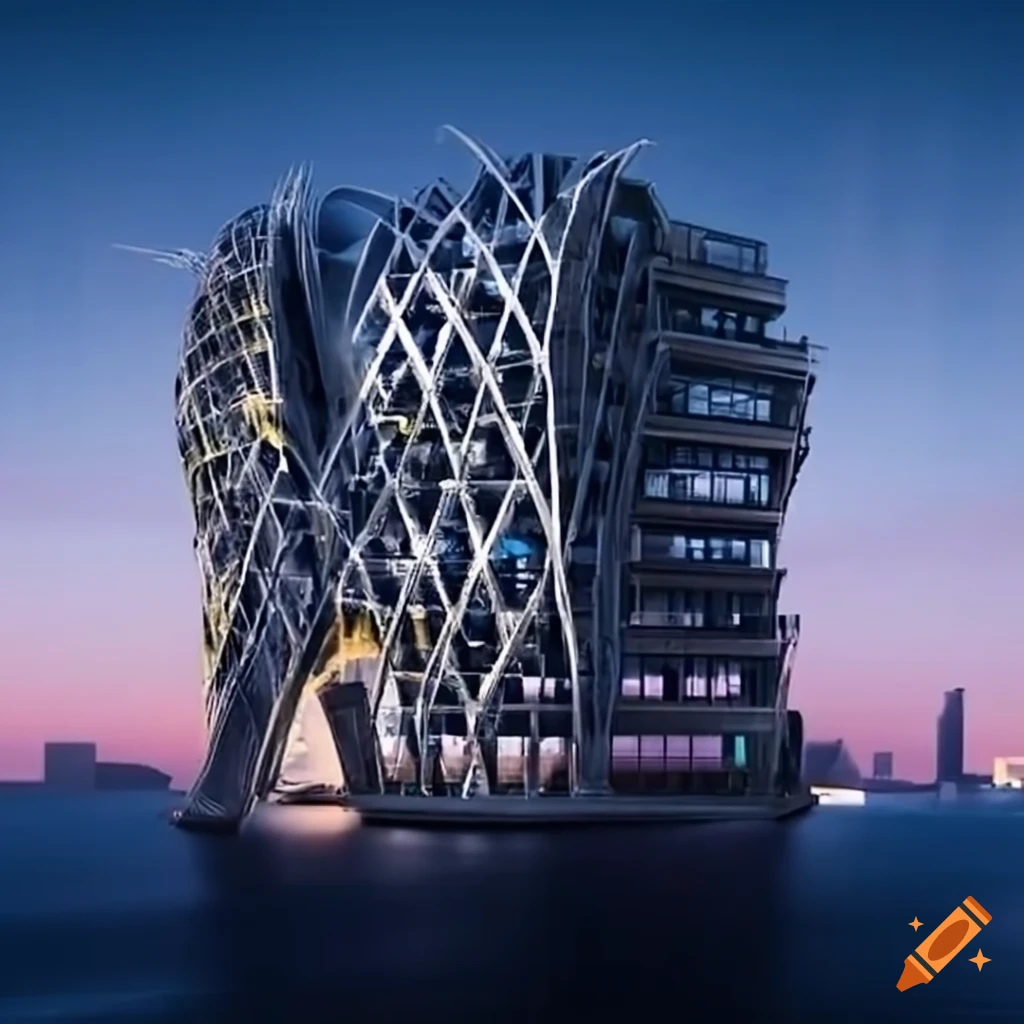 Concept of futuristic buildings