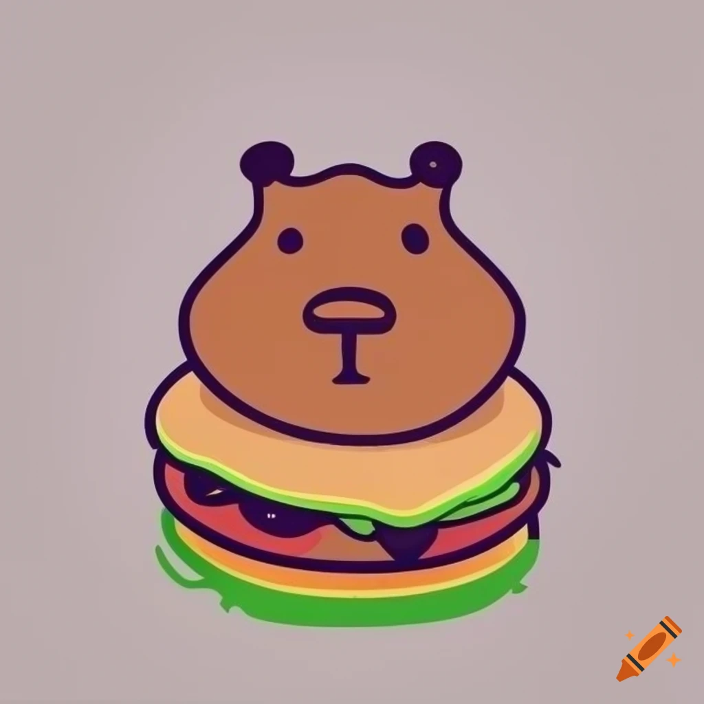 Minimalistic logo for capybara burger restaurant on Craiyon