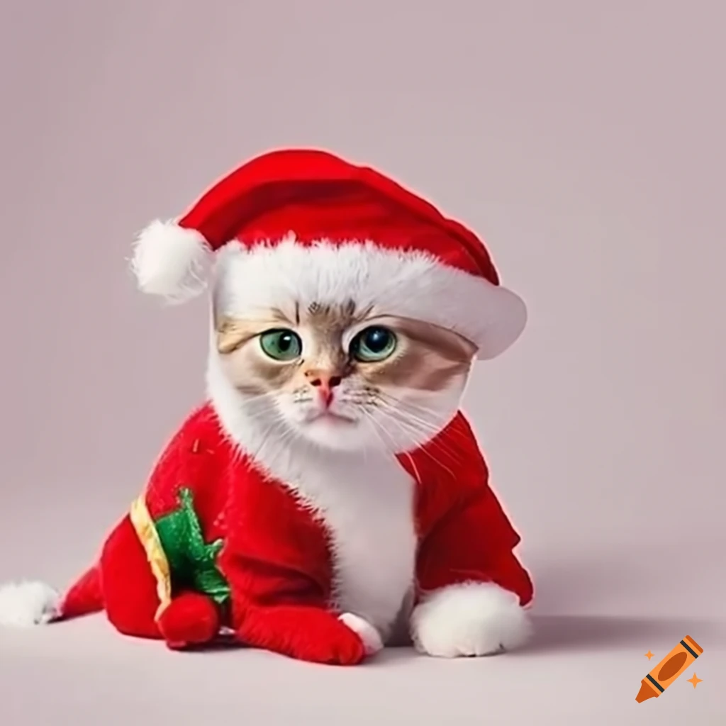 Three adorable kittens dressed as santa on Craiyon