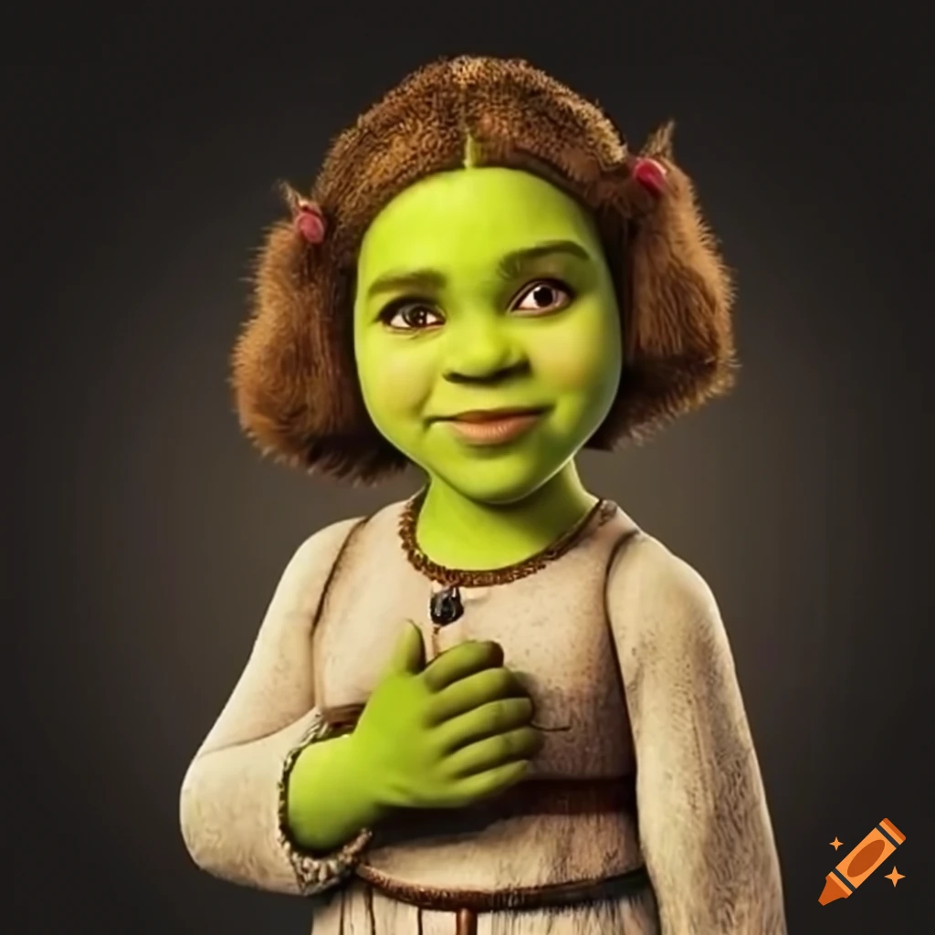 Character mashup of shrek and princess leia