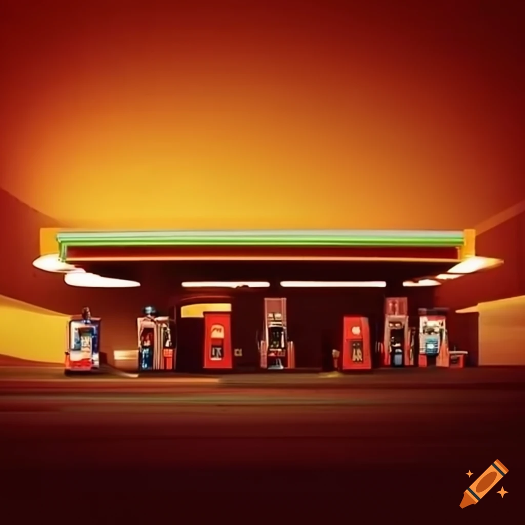 Gas station building on Craiyon