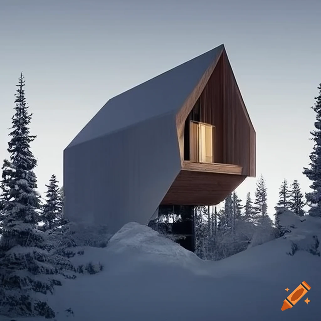 Sophisticated tower cabin architecture on Craiyon