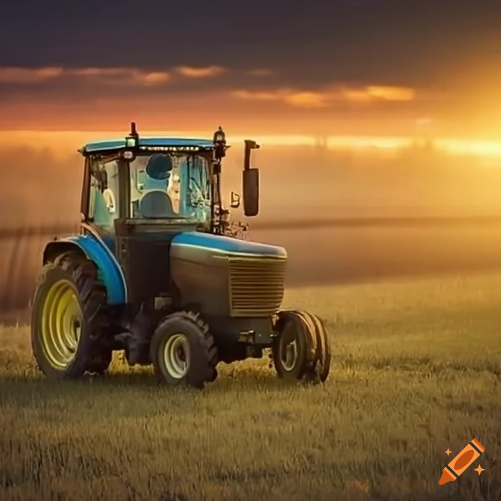 Tractor cultivating on Craiyon