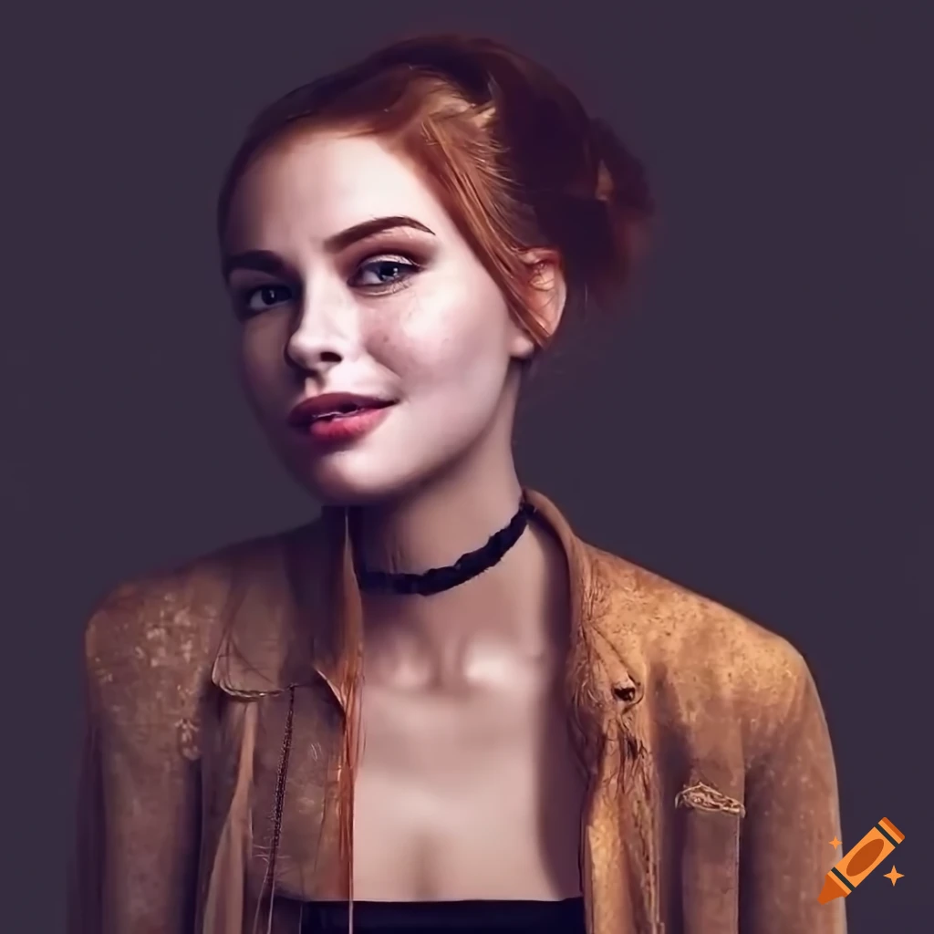 Portrait Of A Beautiful Redhead Woman With A Smile On Craiyon