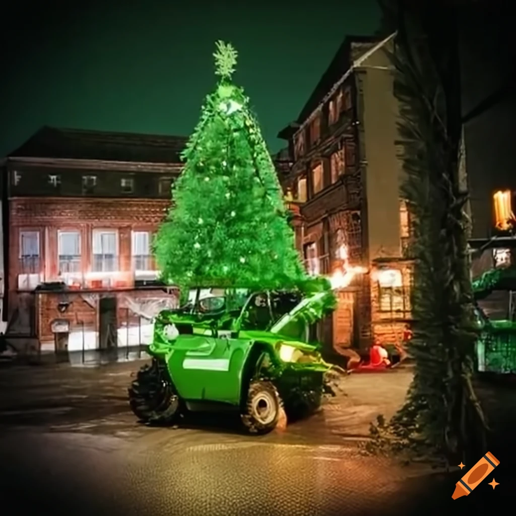Christmas-themed merlo telehandler on Craiyon