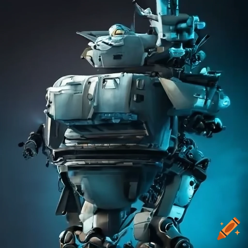 Image of a fat robot aircraft carrier on Craiyon