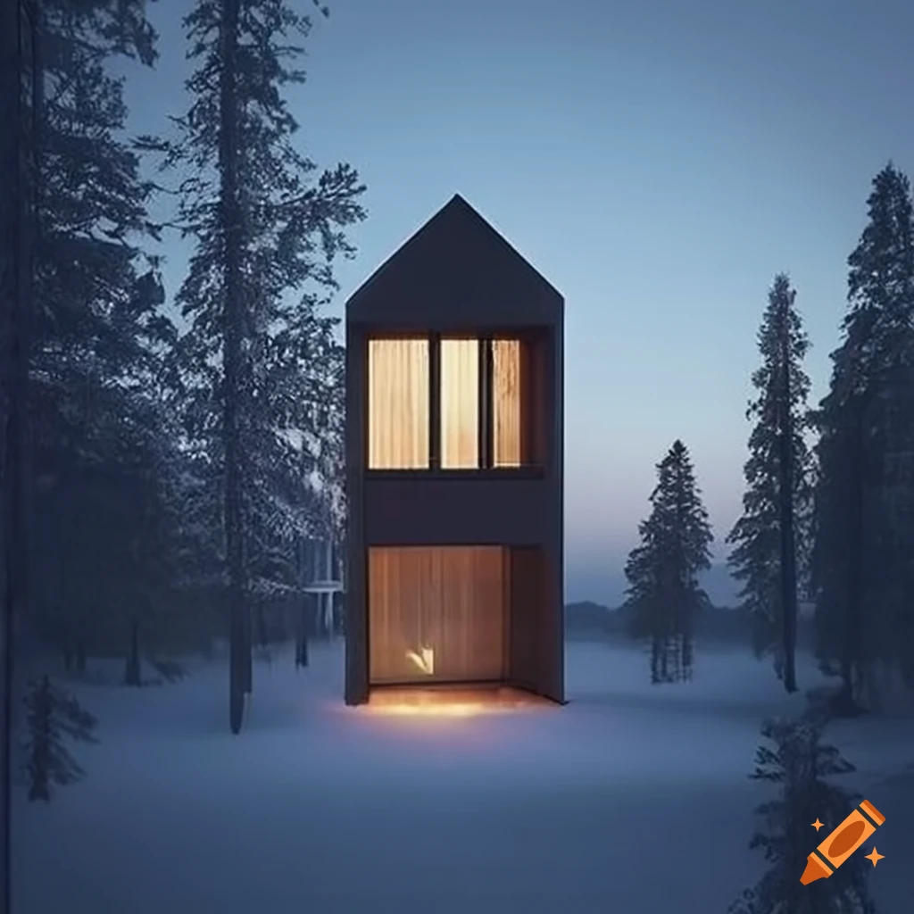 Minimalist tower cabin in finnish architecture