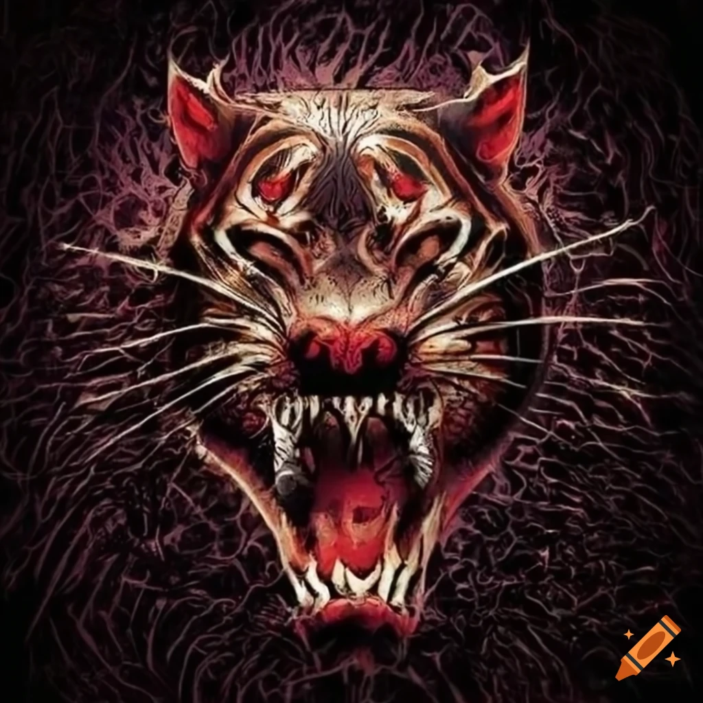 Psychedelic heavy metal logo design of a panther on Craiyon