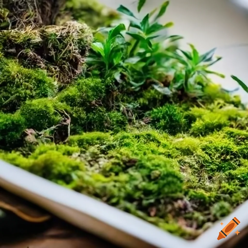 Photo of a magical book covered in moss and plants on Craiyon