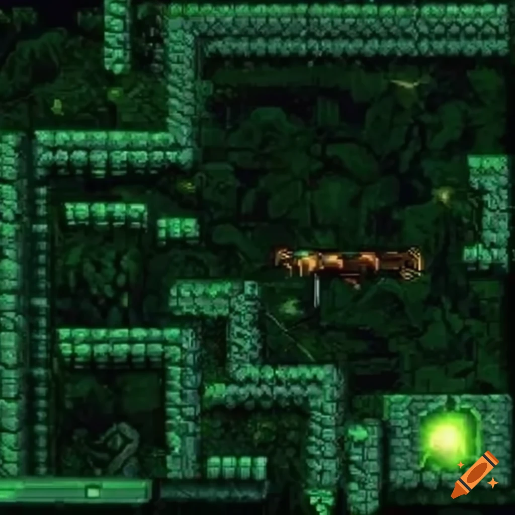 High contrast jungle tileset from metroid zero mission
