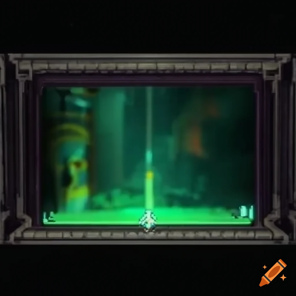 Pixel art of glass tubes in metroid zero mission game on Craiyon