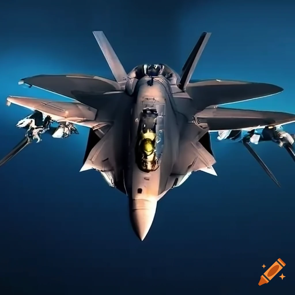 Top view of a futuristic stealth fighter jet on Craiyon