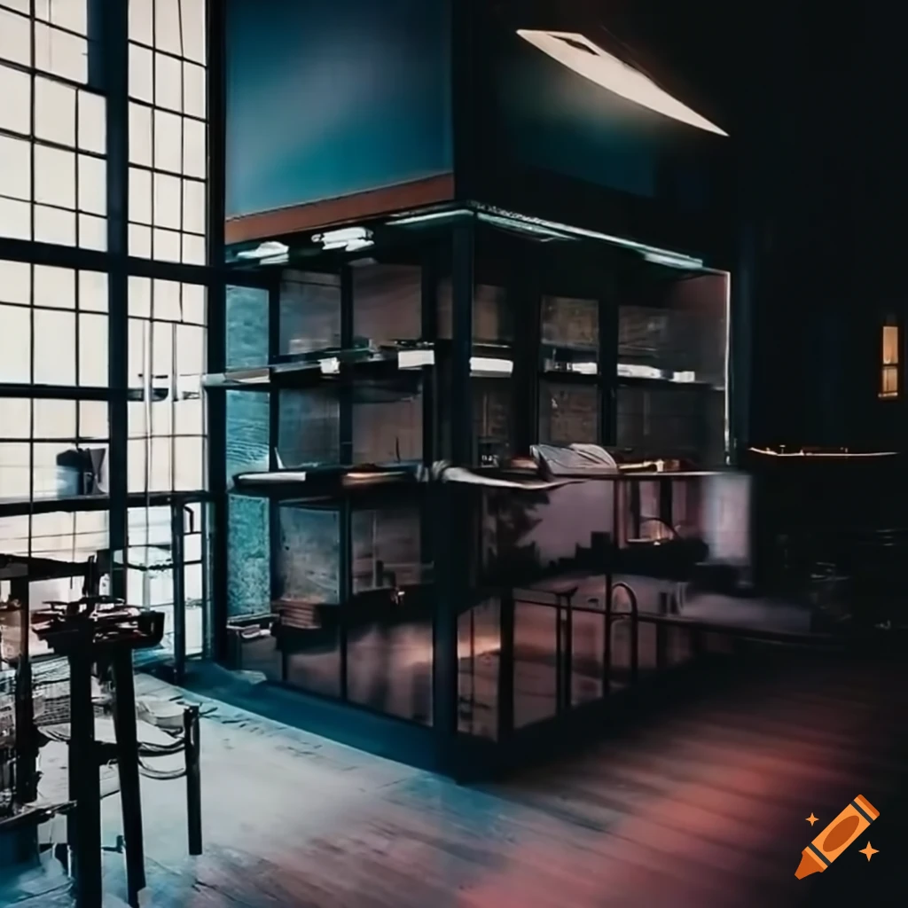 Unique cannabis dispensary with industrial steel factory vibe on Craiyon