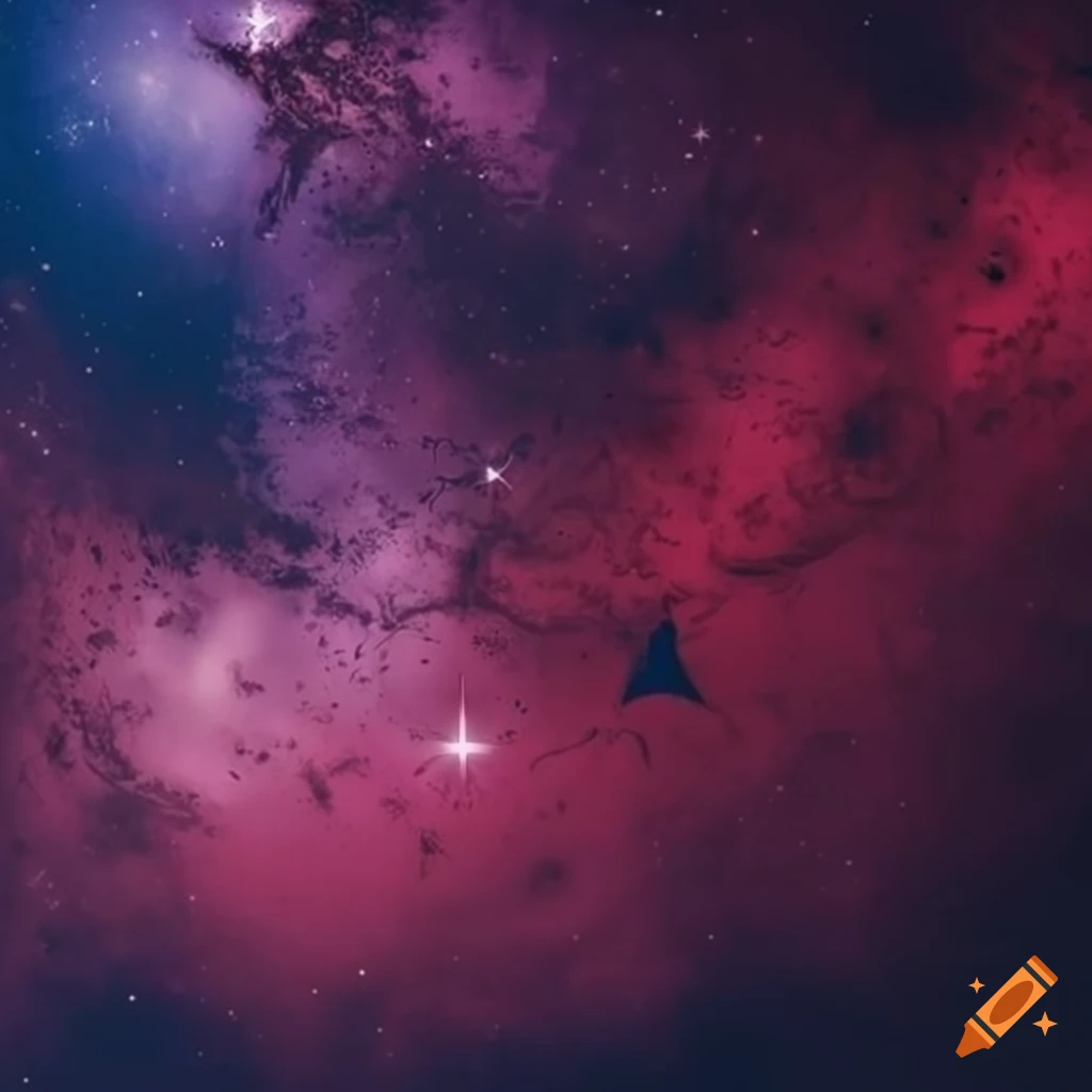 Celestial-themed wallpaper with dark red and dark blue colors on Craiyon