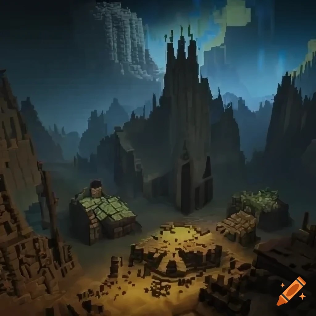 Fantasy terrain inspired by various landscapes and games on Craiyon