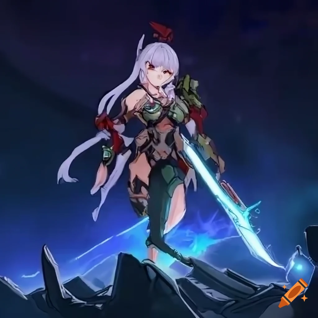 Fan art of Doom Slayer in Honkai Impact 3rd style on Craiyon