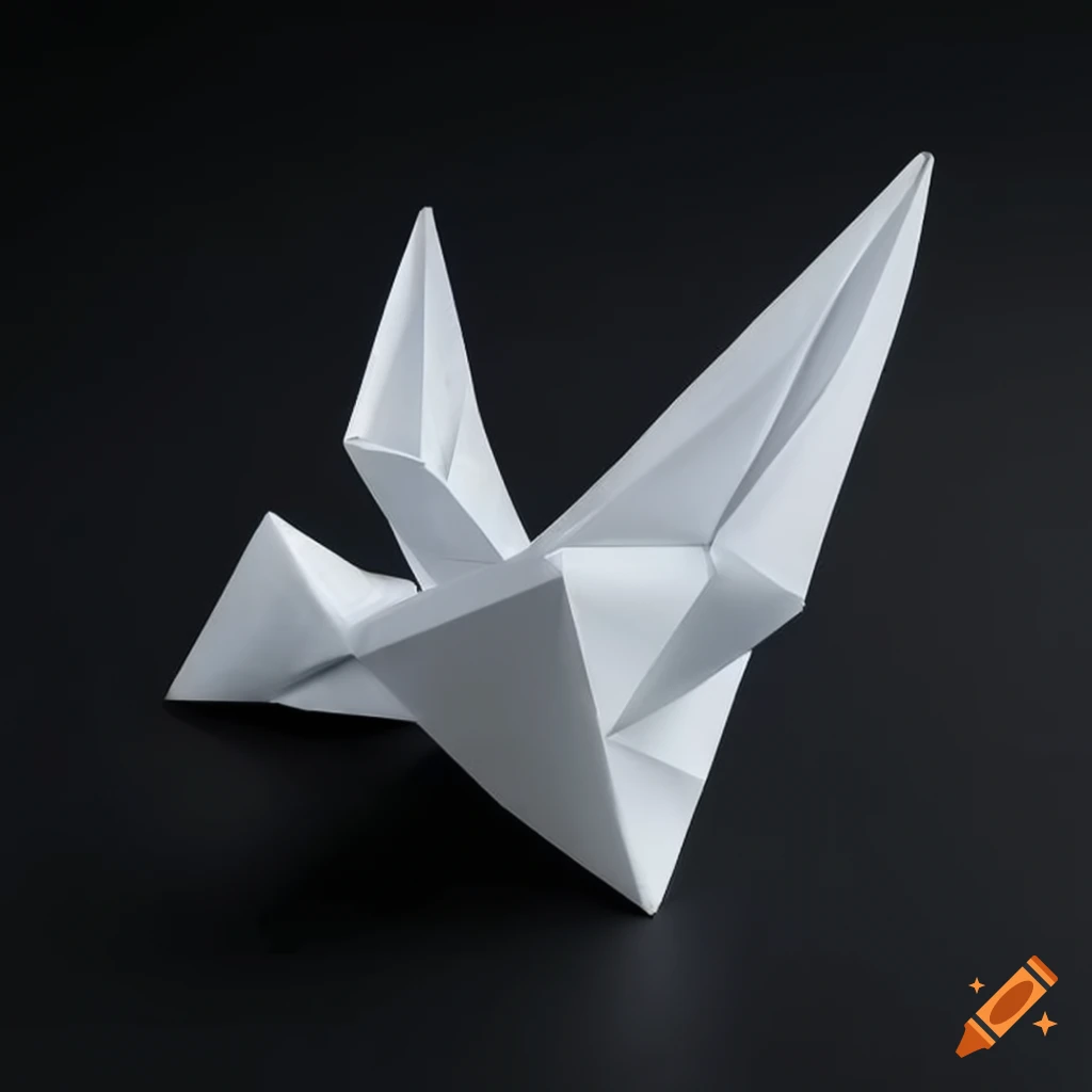 Impressive white origami structure with captivating lighting on Craiyon