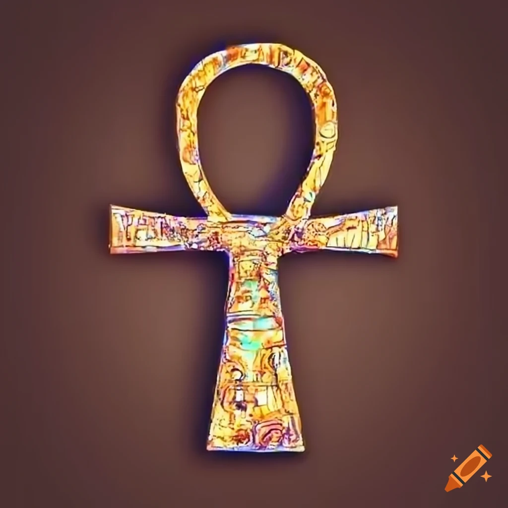 Ancient egyptian ankh symbol with angel wings on Craiyon