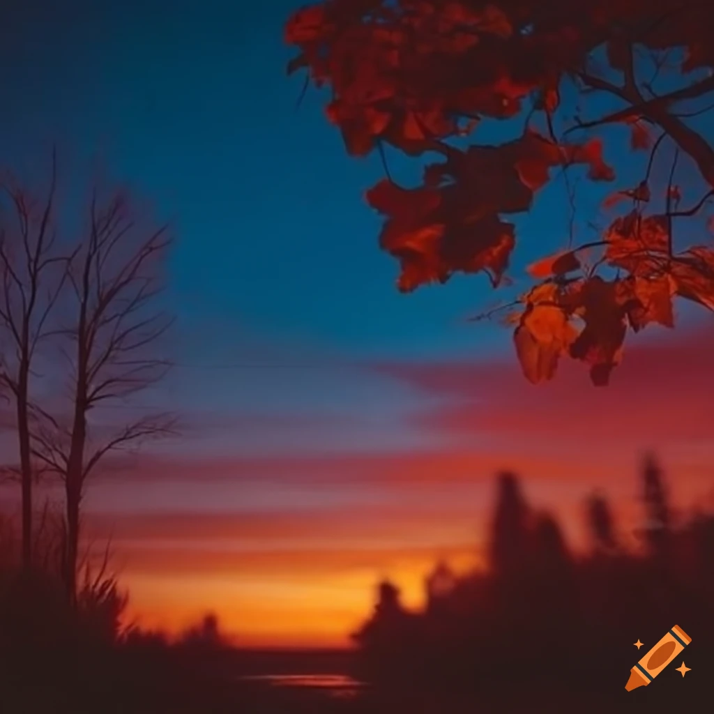 Sunset in autumn on Craiyon