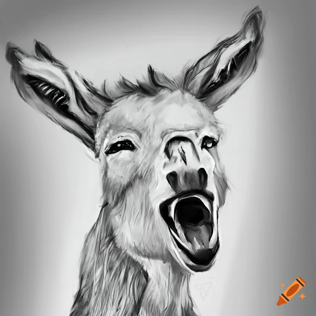 Image of a shouting donkey