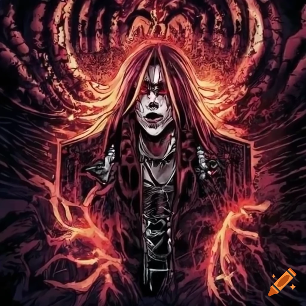 Psycodelic heavy metal comic art on Craiyon