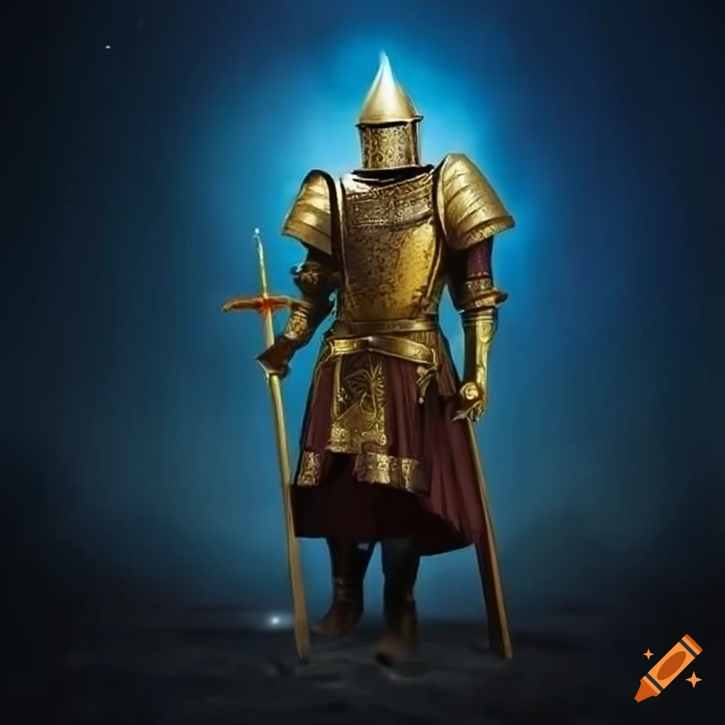 Illustration of a nordic knight under the starry sky