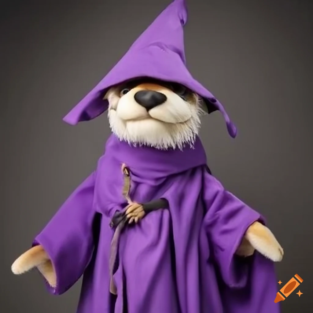 Purple wizard otter puppet