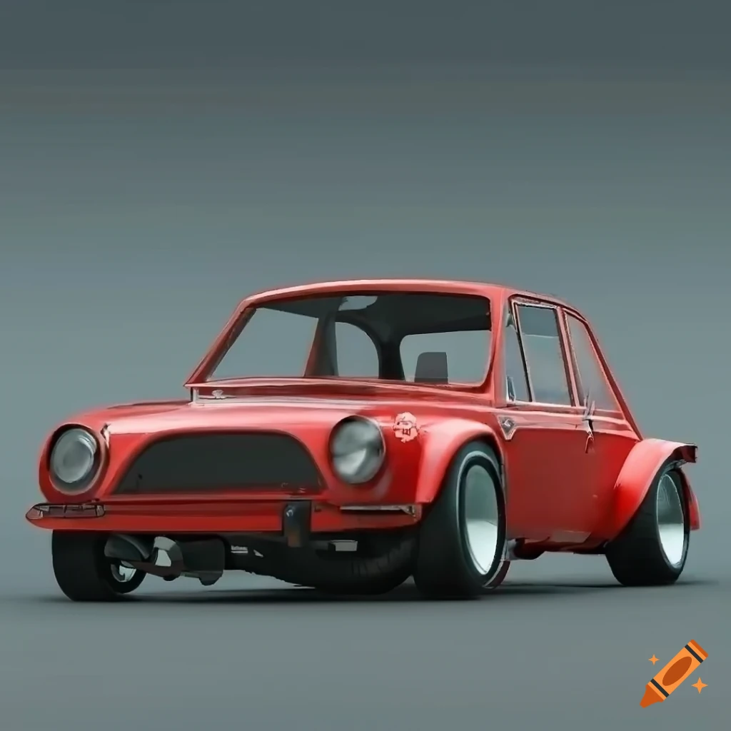 Ultra detailed rendering of a soviet-era racing car