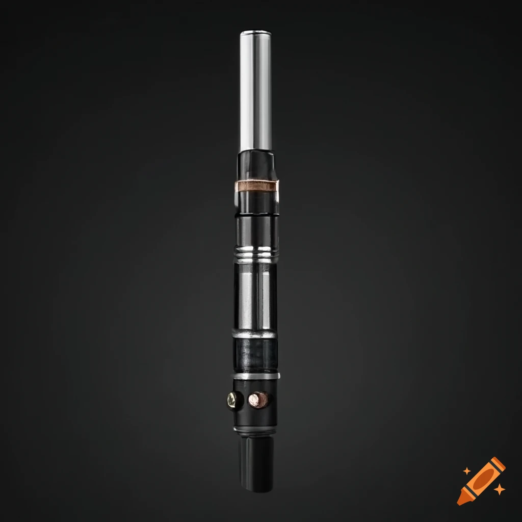 Sleek black lightsaber hilt with bronze and silver accents on Craiyon