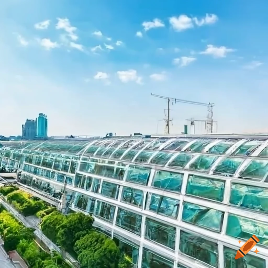 Modern building with intersecting glass cubic structures on Craiyon