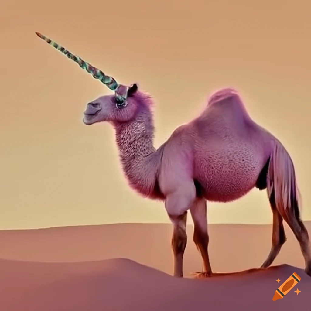 Image of a unicamel walking in the desert on Craiyon