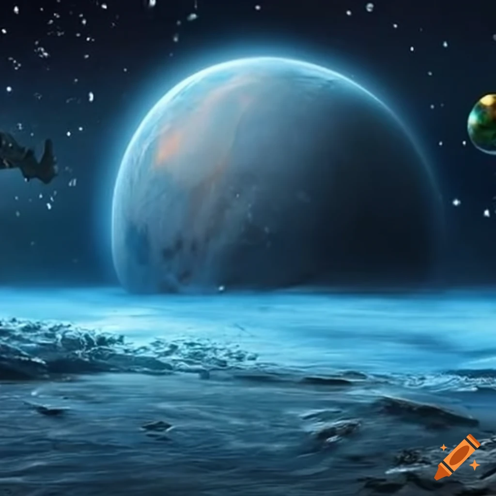 Illustration of a christmas planet ruled by santa on Craiyon