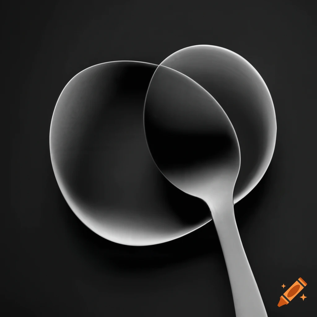 Abstract black and white spoon art